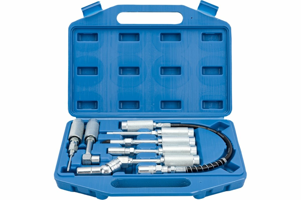 AE&T Адаптеры для нагнетателя густой смазки, 7 шт в компактном кейсе TA-G5209