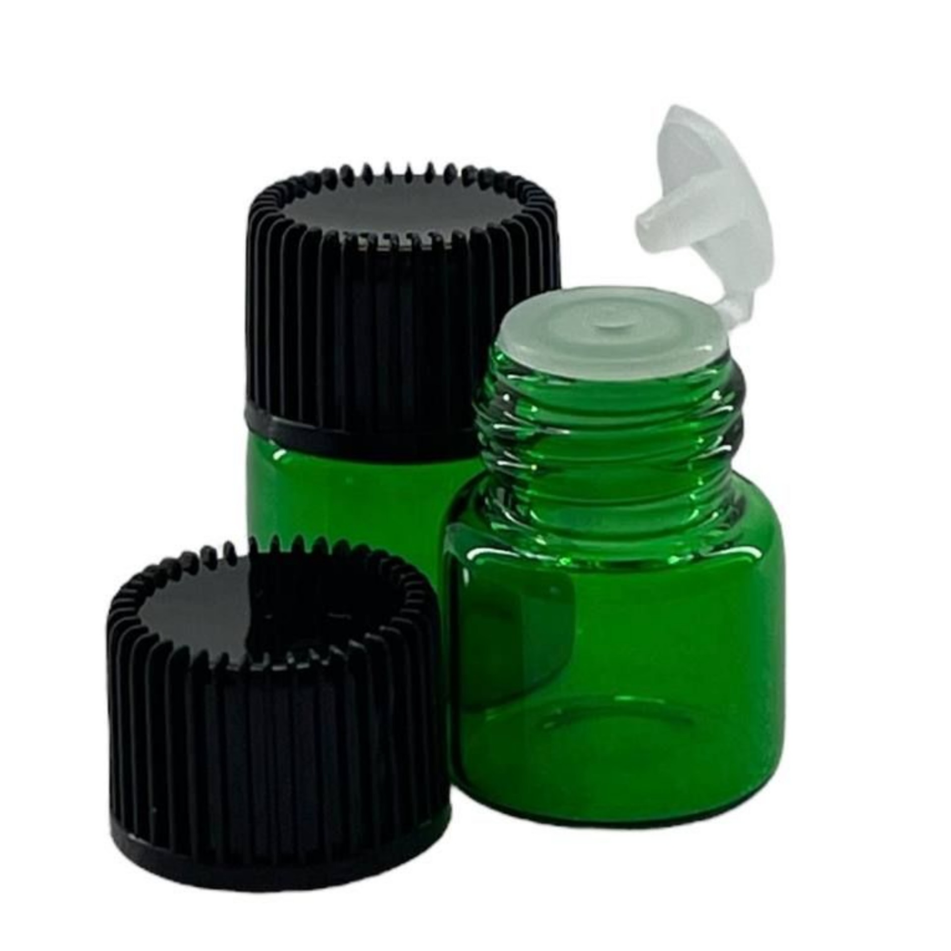 Набор пробников для эфирных масел, флакон 1 мл, 15 штук, зеленое стекло