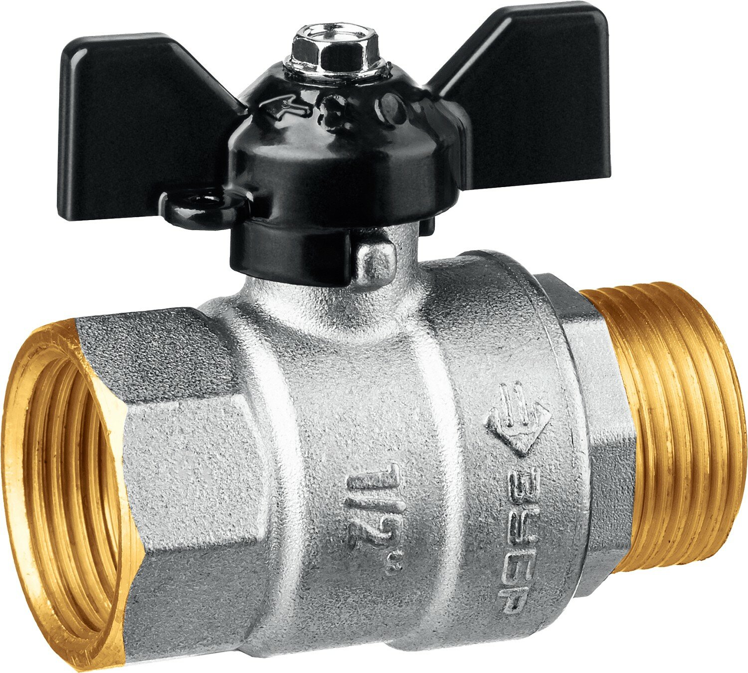 Шаровой кран ЗУБР d 1/2, "мама-папа" 51325-1/2