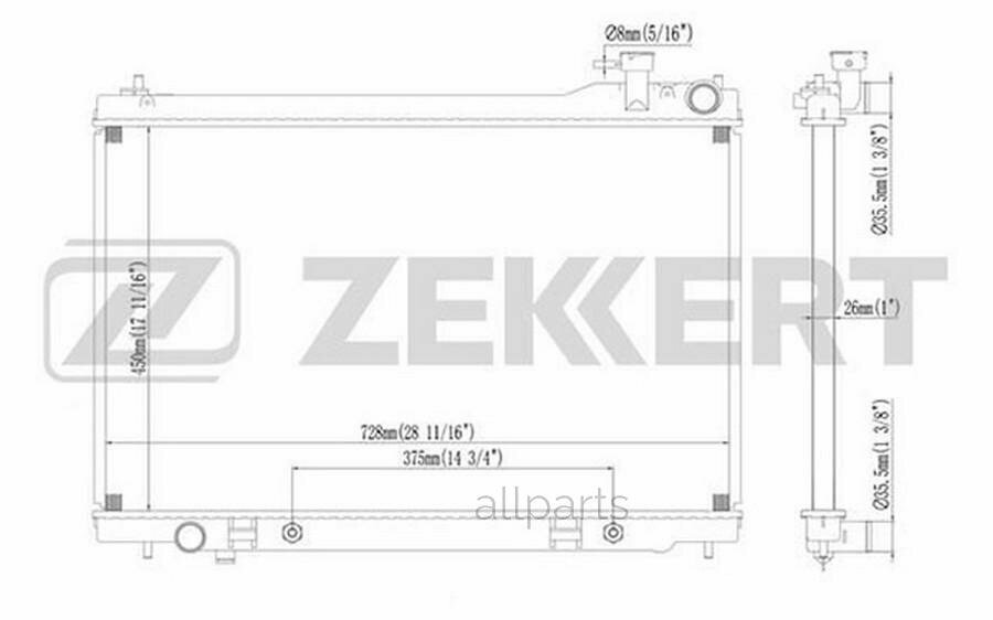 ZEKKERT MK-1195 Радиатор охлаждения двигателя Infiniti FX (S50) 03-