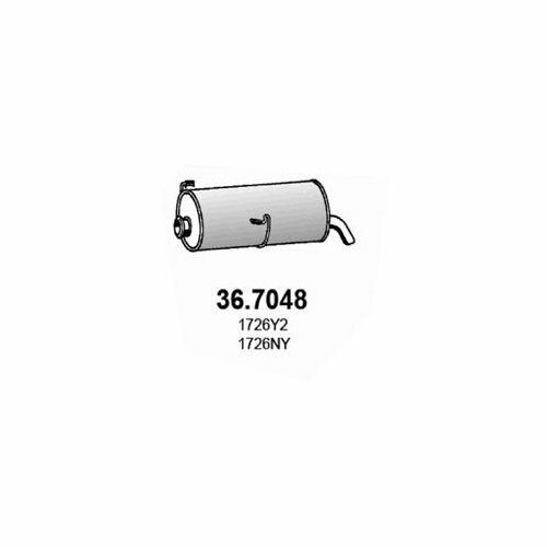 Глушитель выхлопных газов конечный, ASSO 36.7048 (1 шт.)