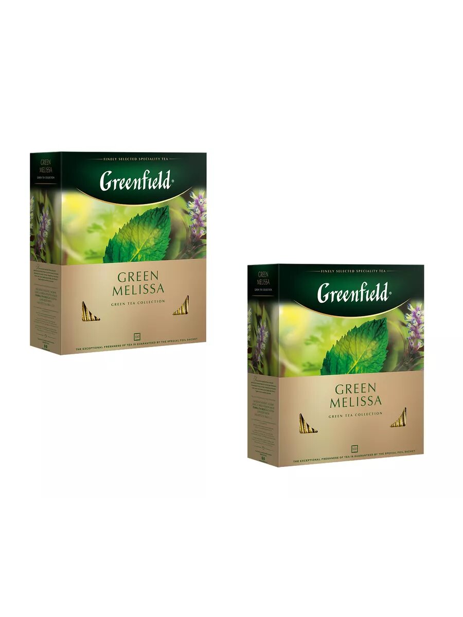 Чай в пакетиках зеленый Greenfield Green Melissa, 100пак 2шт