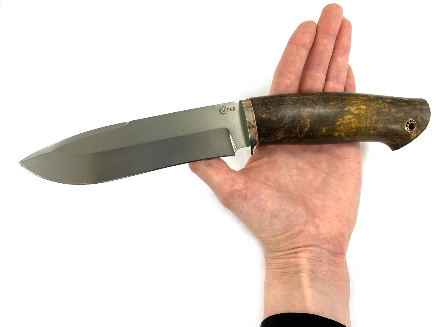 Нож Скиф, PGK, мельхиор, стабилизированная карельская береза