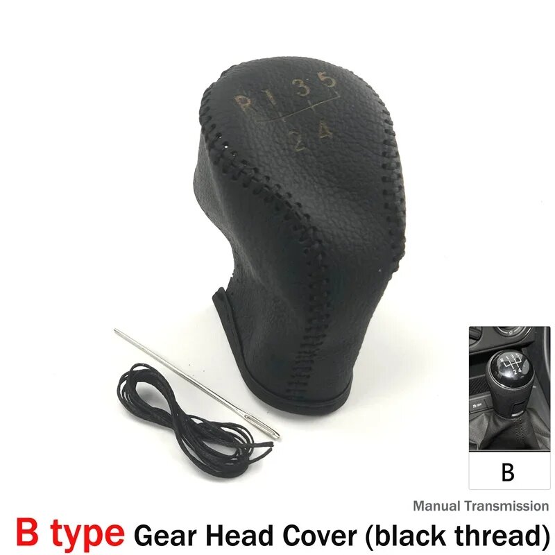 Натуральная кожа автомобильный чехол для ручки переключения передач для Golf GTI B Type 1pc MT Black