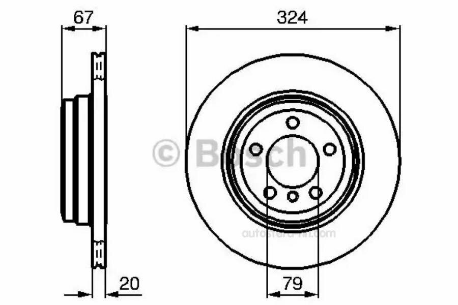 BOSCH 0986479004 0 986 479 004 диск тормозной задний!\ BMW E65/E66 3.0/3.6 01>