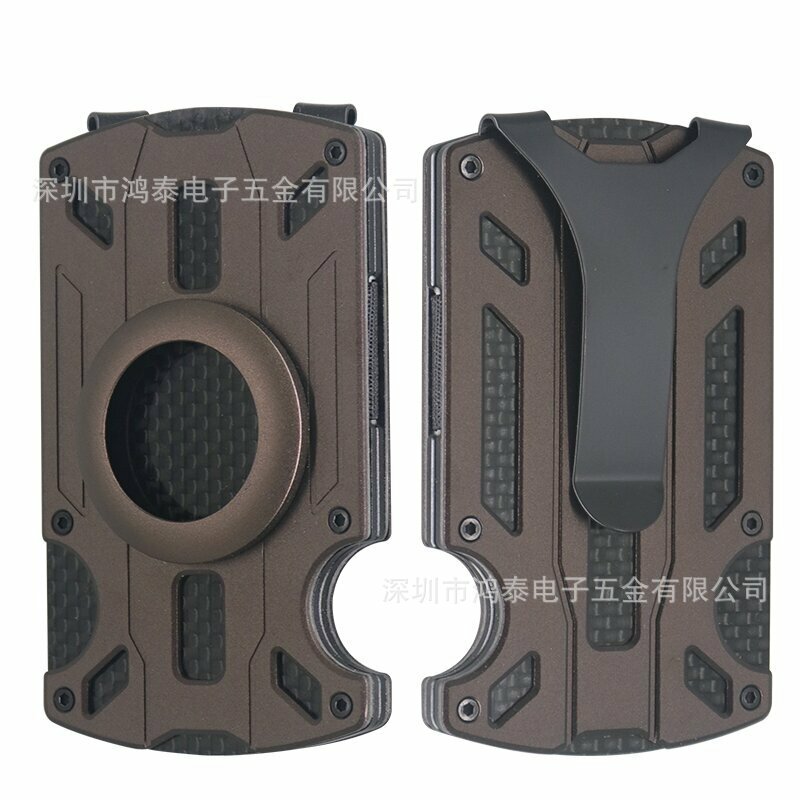 Кошелек AirTag, RFID-защита, блокировка салфеток, алюминиевый сплав, коричневый