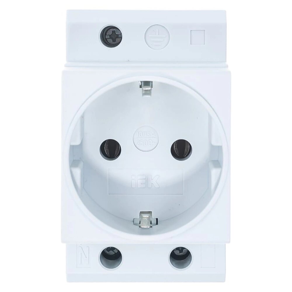 Розетка IEK на DIN-рейку с заземлением