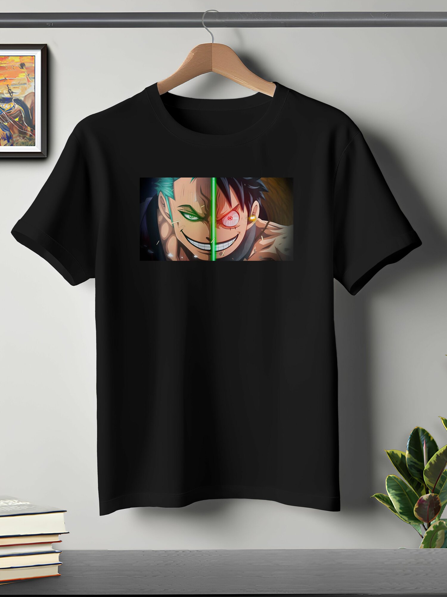 Футболка ONEQ унисекс 50-52 (XL) размер с принтом One Piece, черная