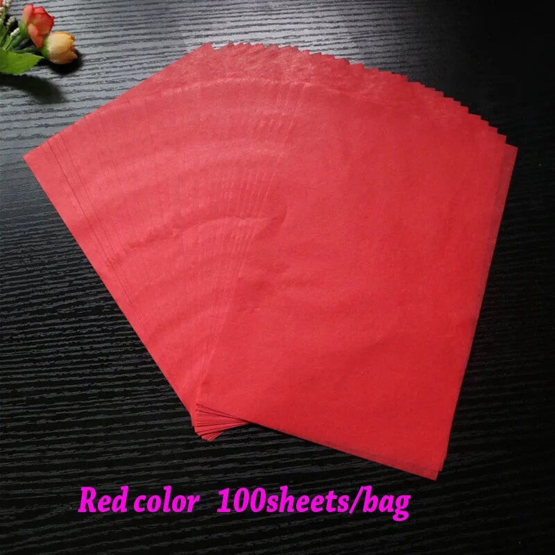 Крафт-бумага для упаковки 21x14 см, 100 листов Красный, Red 100pcs