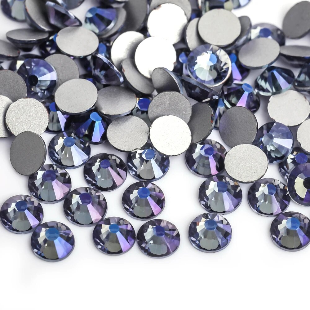 Фиолетовые стеклянные стразы SS3-SS30 Серебряный, ss16-1440pcs, Purple ghost