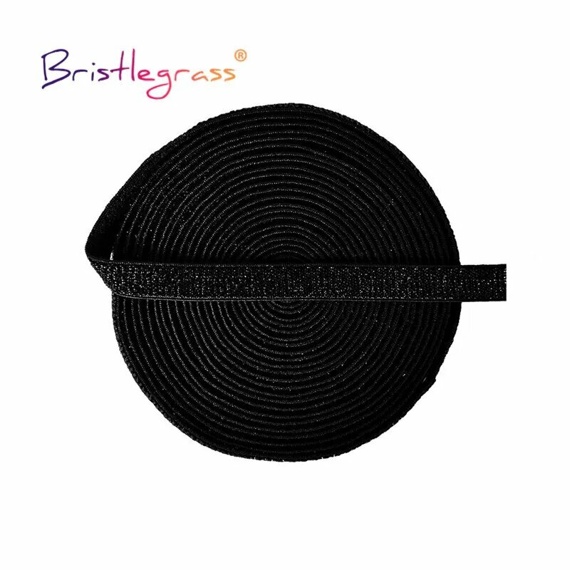 Б Bristlegrass металлические эластичные ленты из спандекса 3/8", 10 мм Черный, Black-Black, 2 Yards