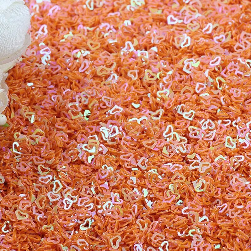 Блестки в форме сердца 4 мм Синий, 4mm 20g, orange