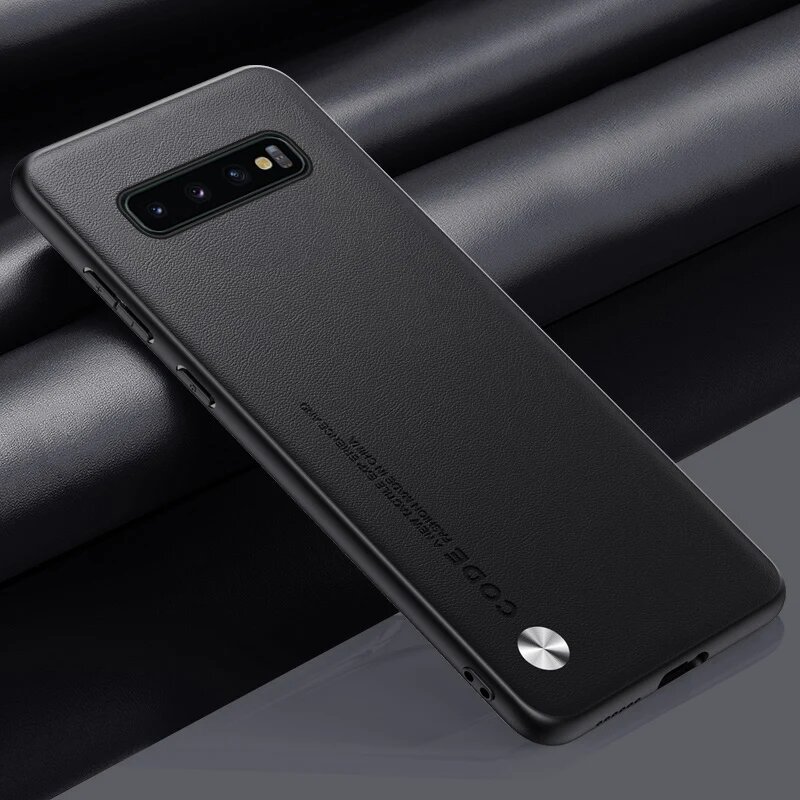 Черный чехол для Samsung Galaxy S10 5G из искусственной кожи