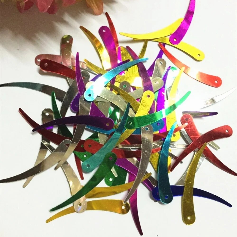 Пайетки в форме Чили и слоновой кости, 5*32 мм, плоские пайетки из ПВХ, детское украшение «сделай сам», 1 отверстие, черный, золотой, зеленый, синий, красный, 1000 шт.