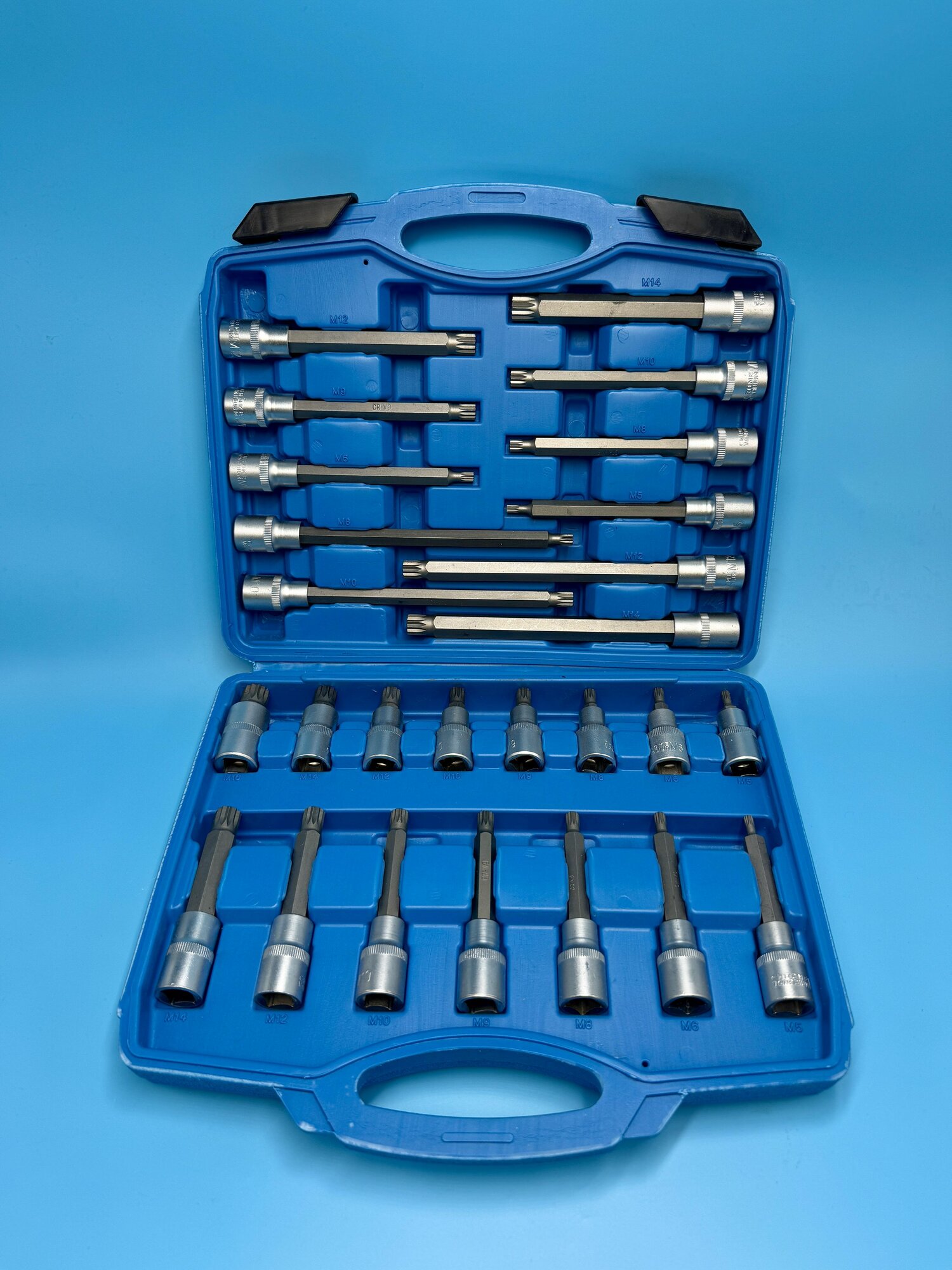 Набор головок со вставками 12-гранные 26 предметов 1/2" Cr-V универсальный в кейсе