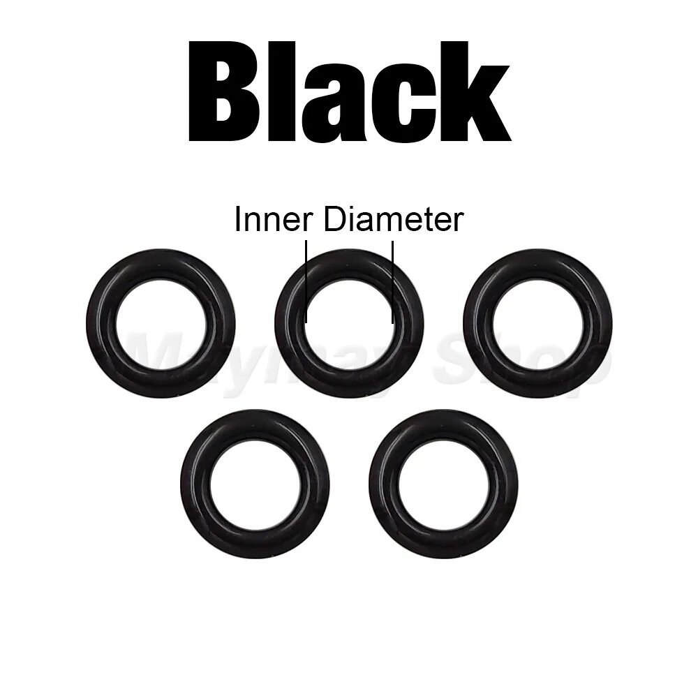 Металлические люверсы 4/5/6/8/10/12 мм Multicolor Черный, Black, 6mm 80pcs