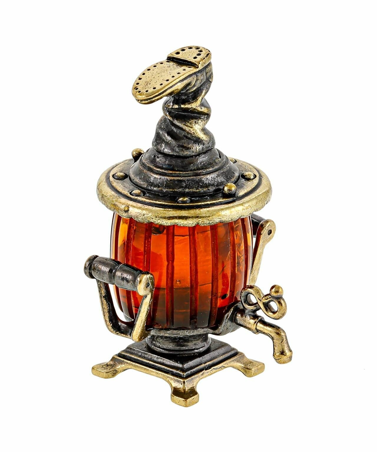 Сувенирный Самовар с сапогом средний 2543