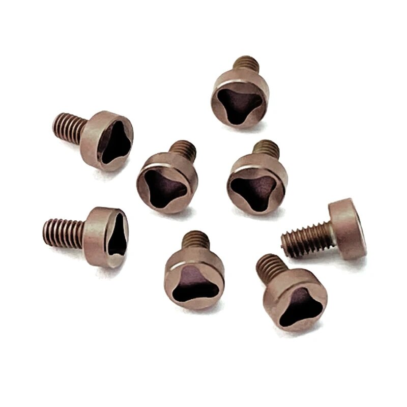 6 шт, винт с треугольной головкой M2,5 по индивидуальному заказу для DIY, аксессуары для модификации складного ножа, винты для ручки ножа из нержавеющей стали
