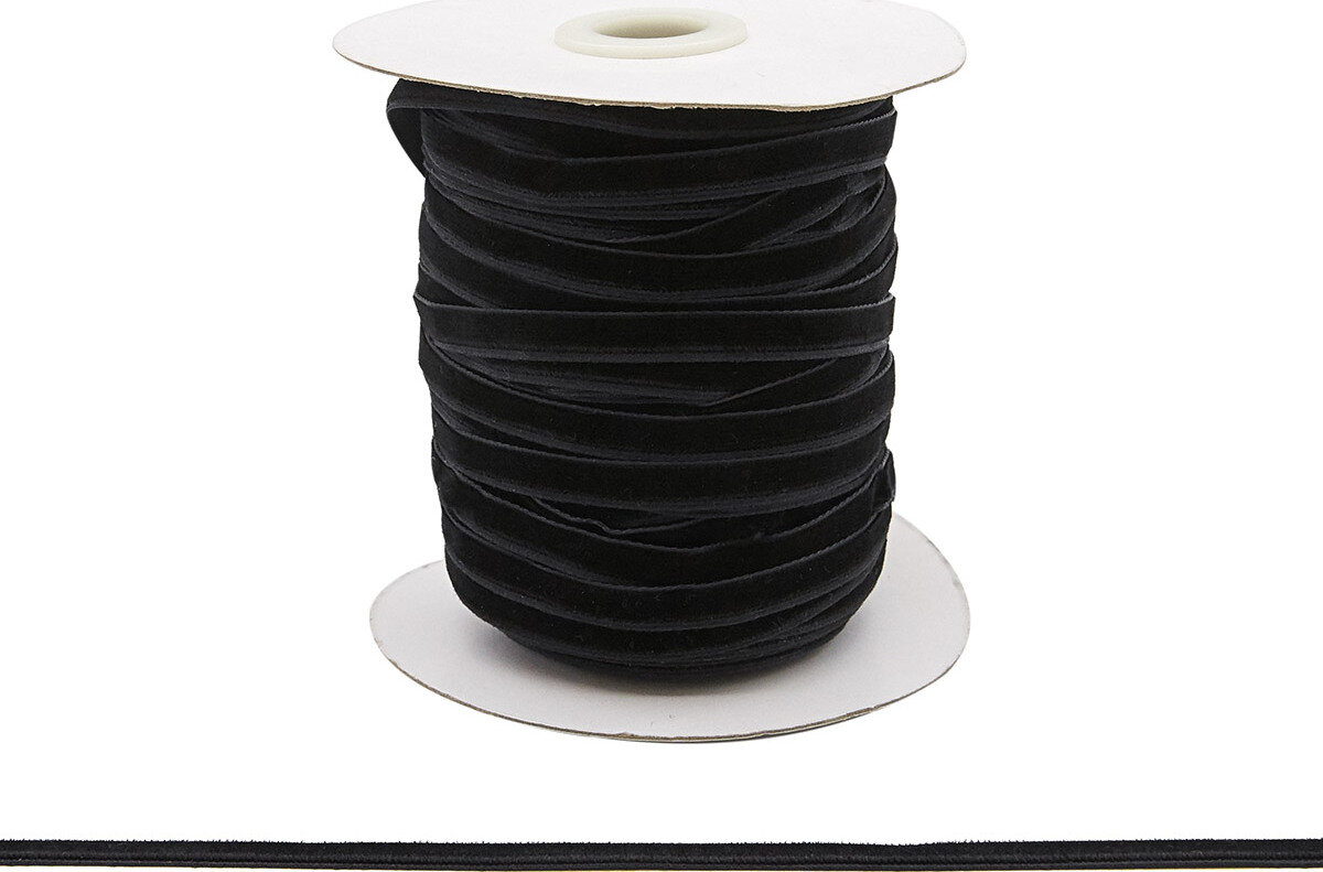 Лента бархатная 0,6см*32,9м 0081-0701 (8611 черный)