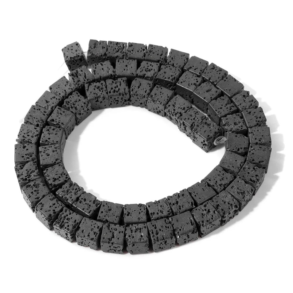 Квадратные бусины из лавового камня RISYF 4/6 мм Черный, About 6x6mm, 2. Black