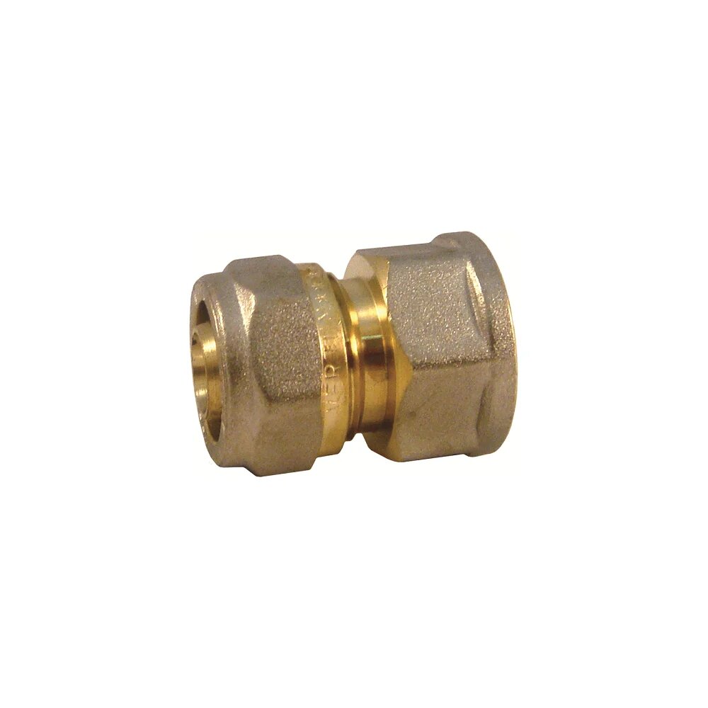 Millennium Муфта прямая обжимная 26 мм ? 3/4" с внутренней резьбой для металлопластиковых труб — латунный соединительный фитинг для систем отопления и водоснабжения MMF3426