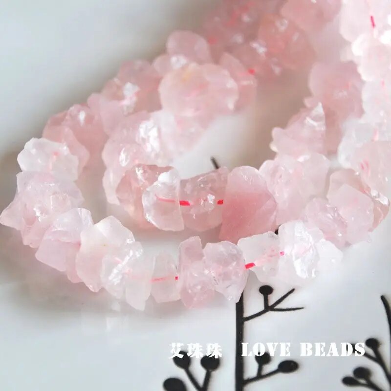 Полудрагоценные бусины из кварца и флюорита Розовый, pink quartz