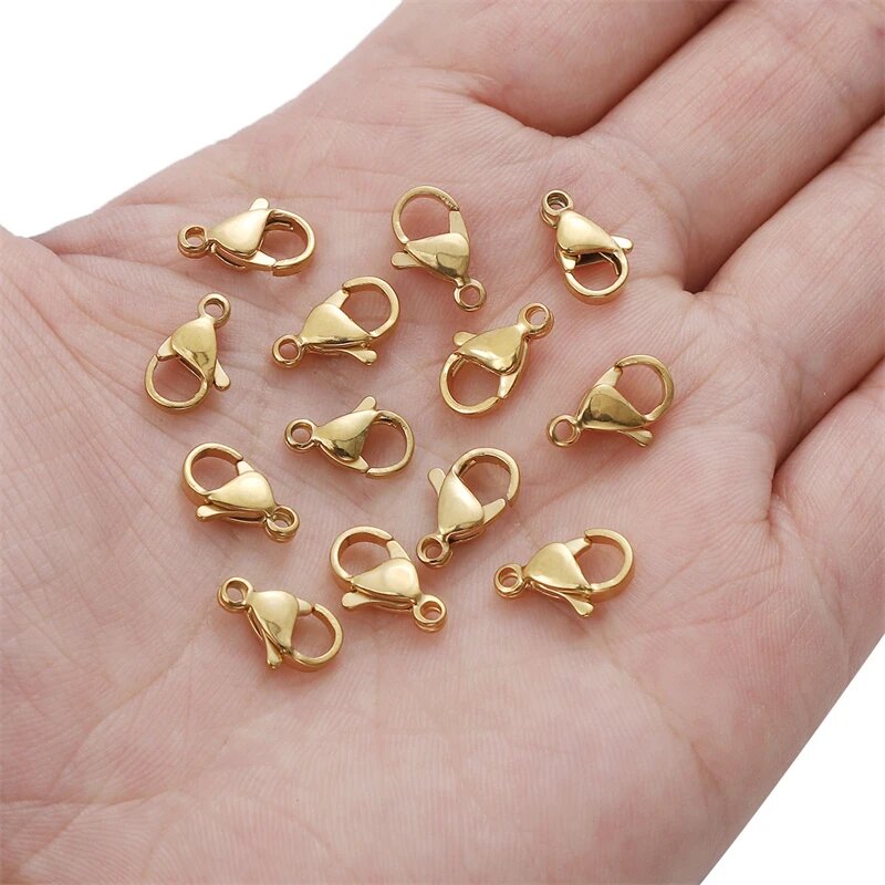 Золотые карабины 7x12mm, 10 шт.