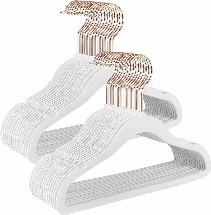 Вешалки для детской одежды SONGMICS - бархат, белый, 50 шт, CRF027W01