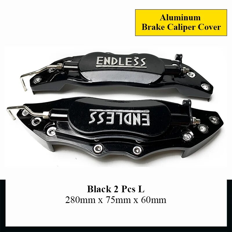 2 шт. S/M/L металлические алюминиевые автомобильные накладки на суппорты дискового 2Pcs L size Black