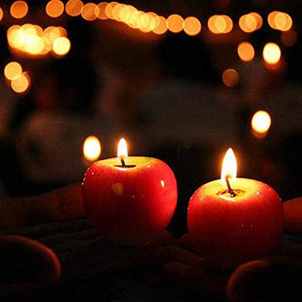 Праздничные свечи в форме яблока, чайные свечи для домашнего декора, центр стола, день рождения, рождественская вечеринка