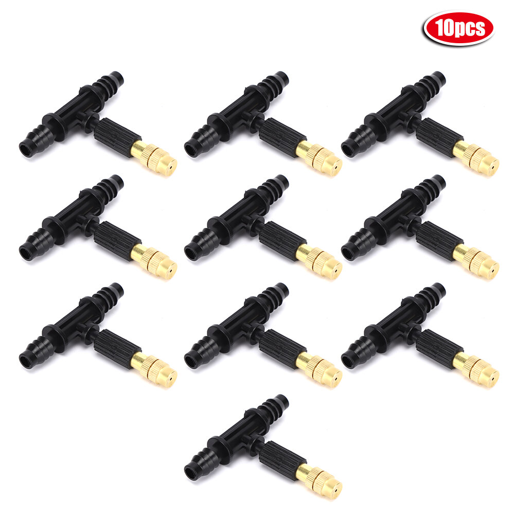 10 шт. Записывание водяного сопло с тройничным разъемом садового охлаждения аксессуар для 8/12 шланга