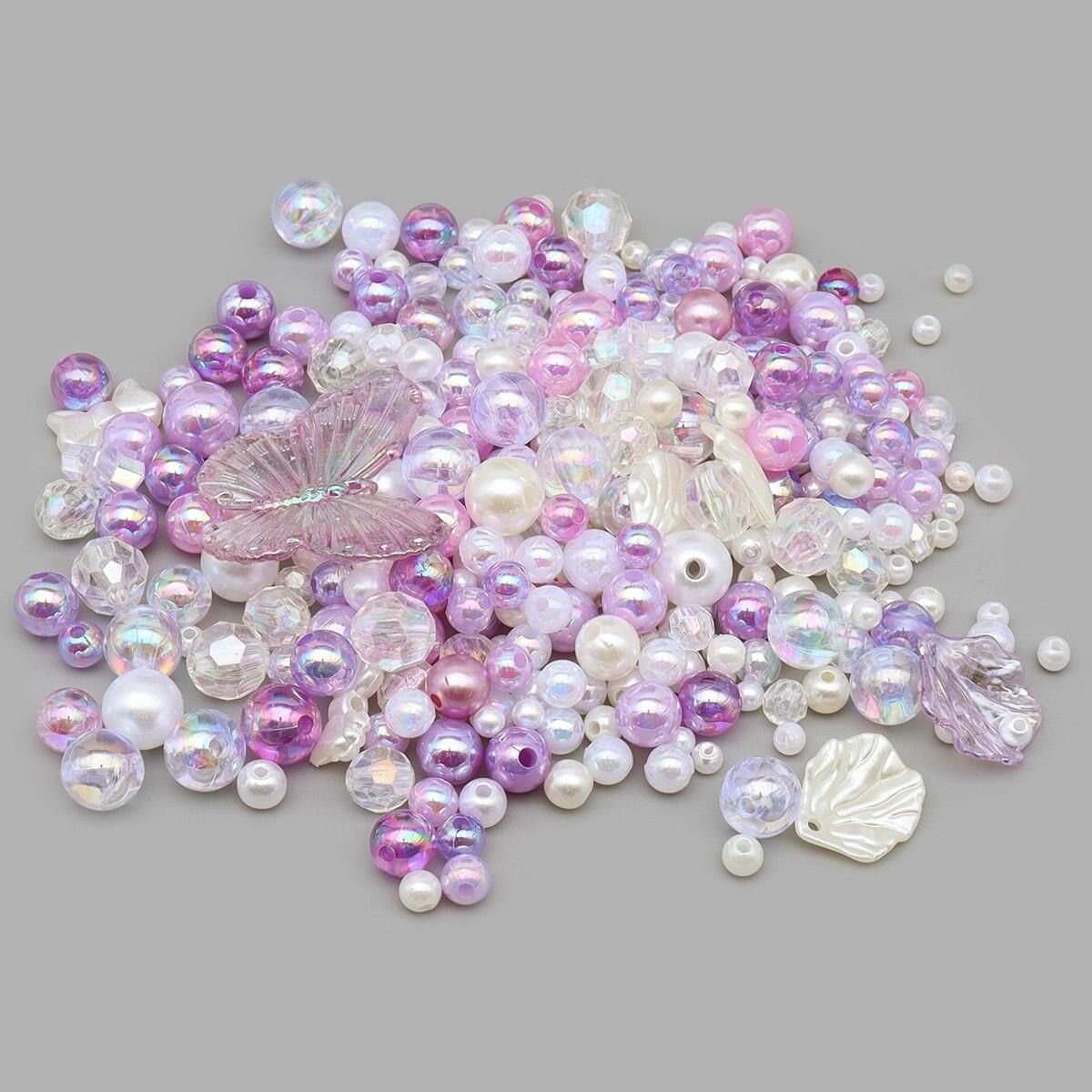 Бусины Astra&Craft Для рукоделия и творчества, микс, сиреневые