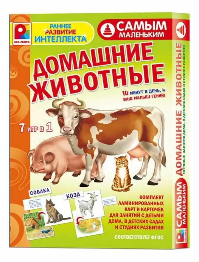 Развивающая игра Радуга игр "Домашние животные", дидактический материал в комплекте, материал картон
