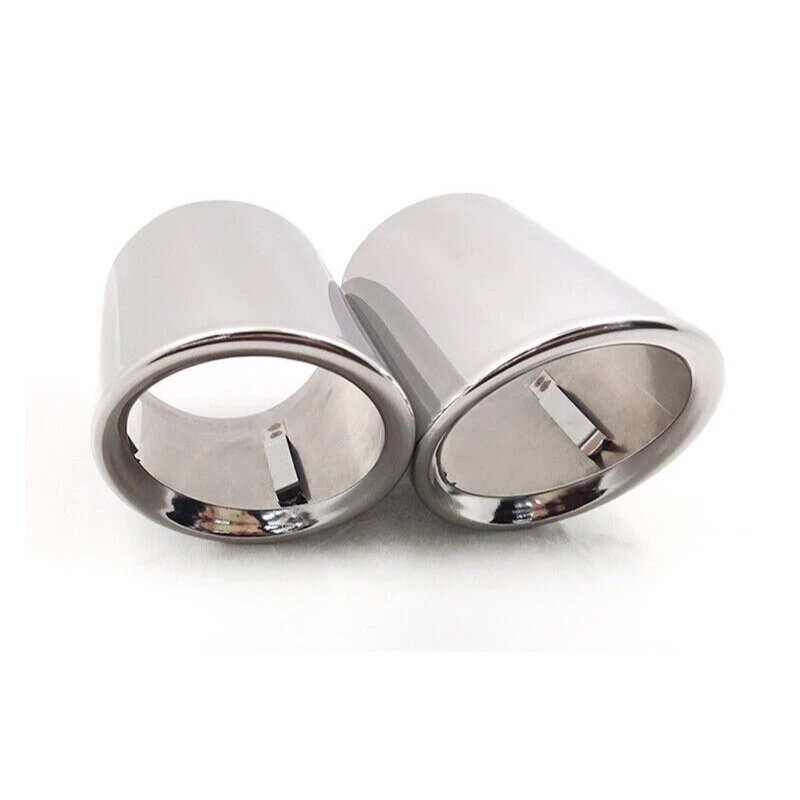 2 шт. насадки на глушитель для Audi A1 A3 A4 A6 Q3 Q5 Q7 автомобильный наконечник выхлопной трубы из нержавеющей стали, отделка выхлопной трубы A3 A4 Silver