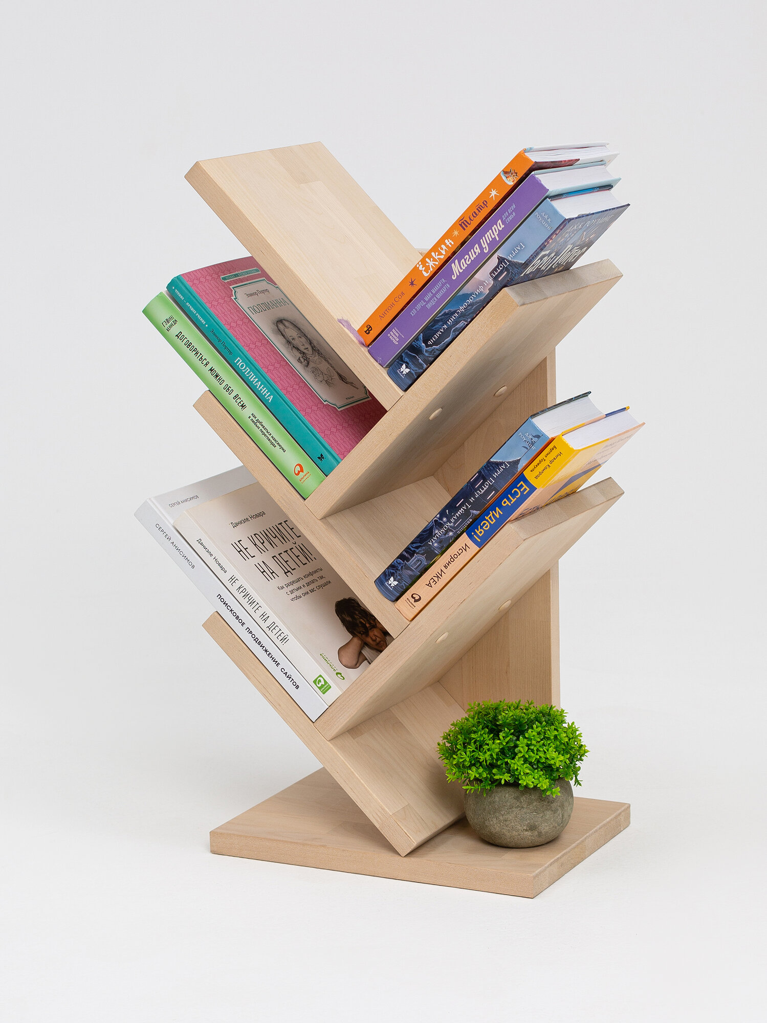 Полка для книг детская, настольный стеллаж, натуральное дерево "Раст"