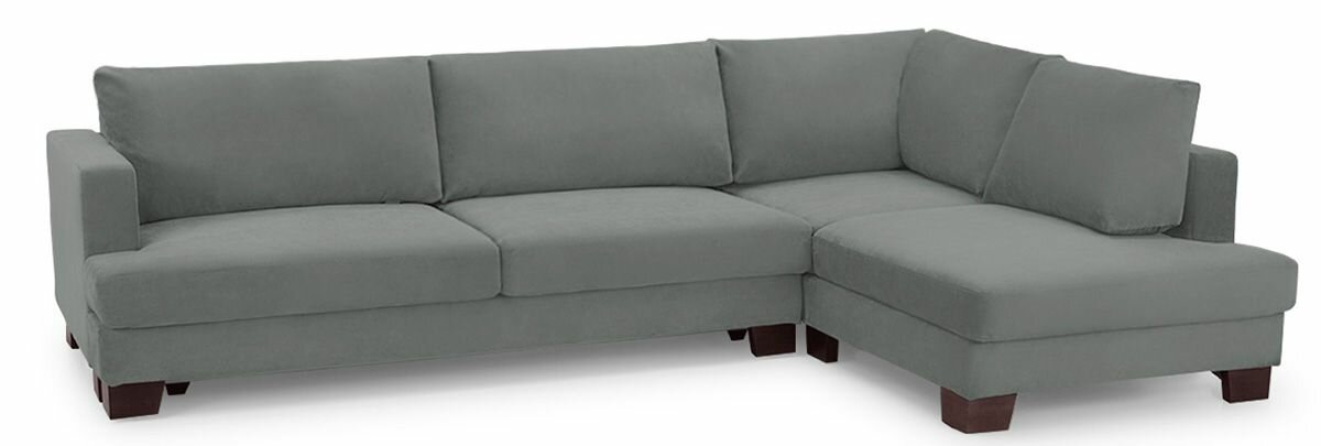 Угловой диван Марсель большой, обивка велюр Porsche 13, угол правый