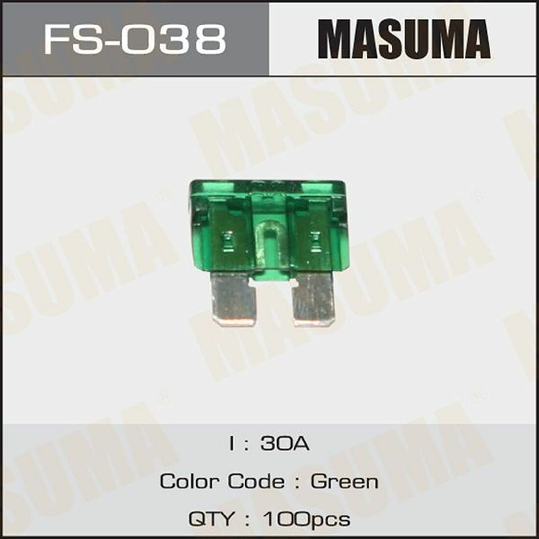 Предохранитель плавкий флажковый стандарт 30A Masuma FS-038 10шт.