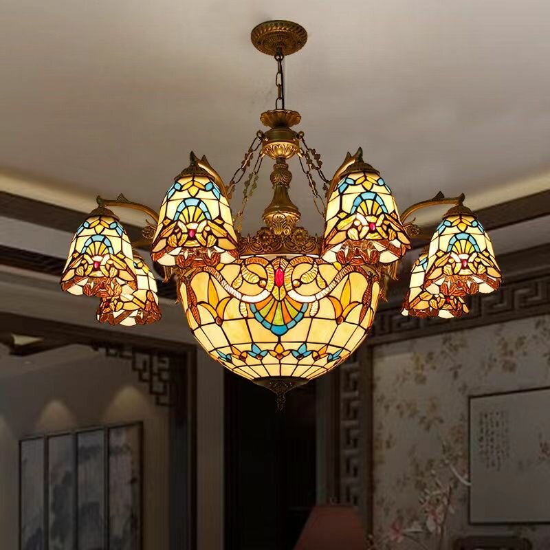 Потолочный светильник в стиле Тиффани для сада и гостиной