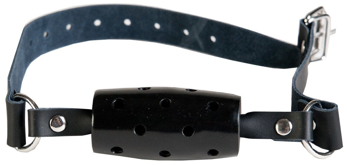 Кляп-трензель Bad Kitty с перфорацией на ремешках, черный