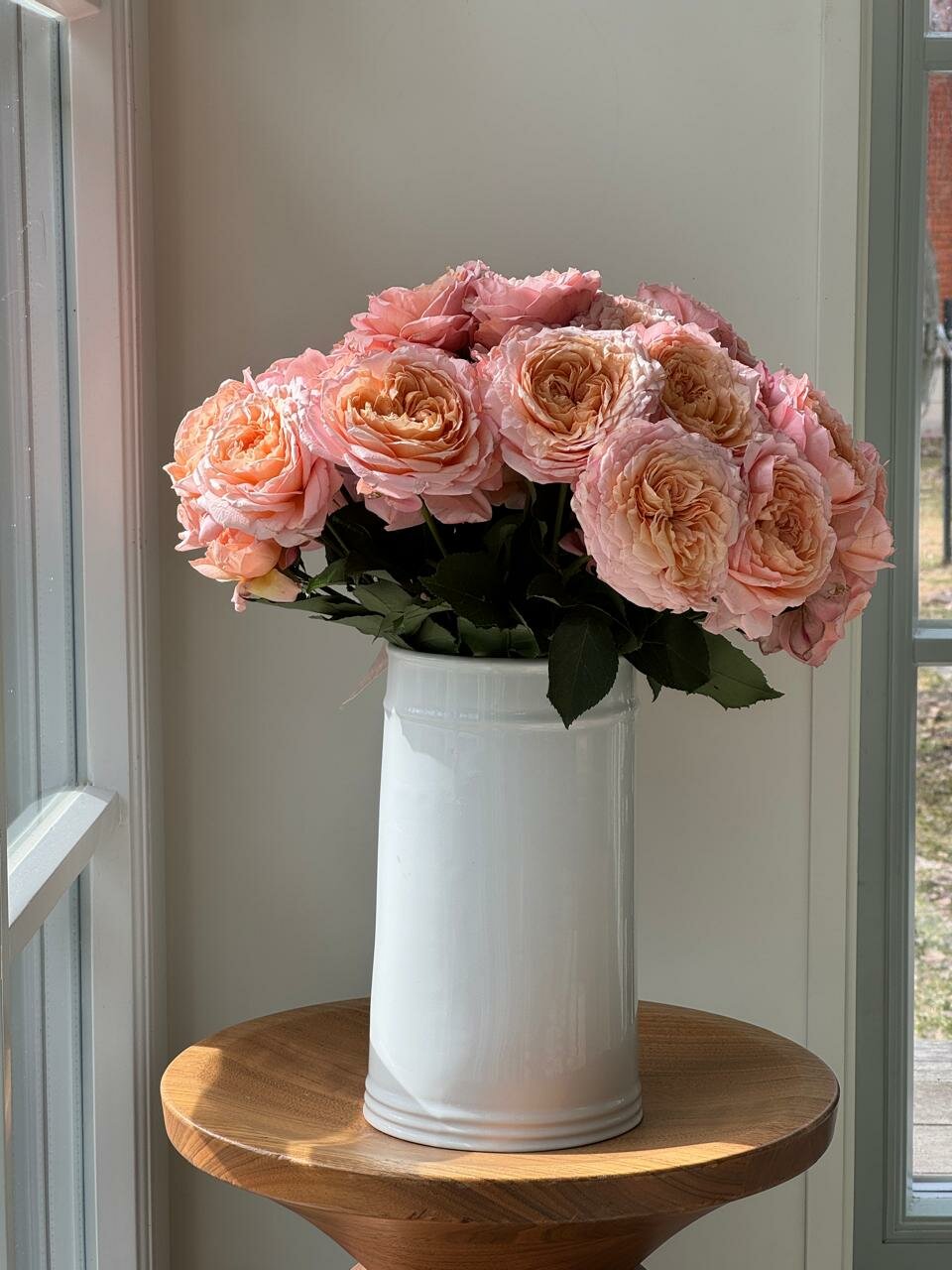 Ваза Flora Eazyennials, керамическая, настольная, белая, 23см