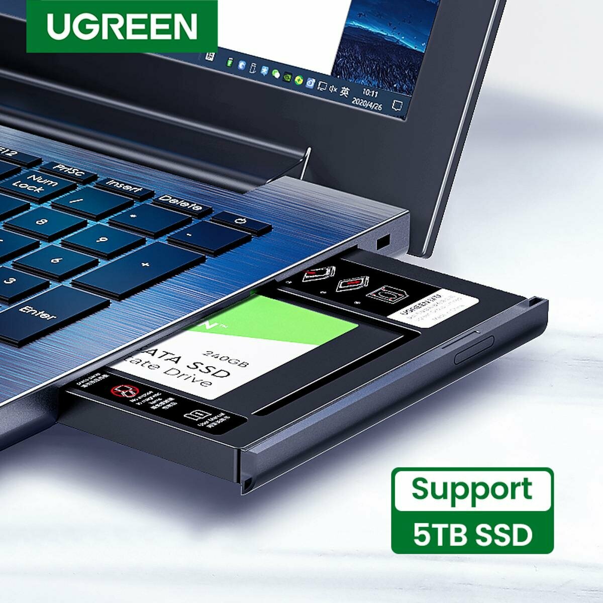 UGREEN HDD Caddy 9,5 мм SATA на USB 3.0 для 2,5