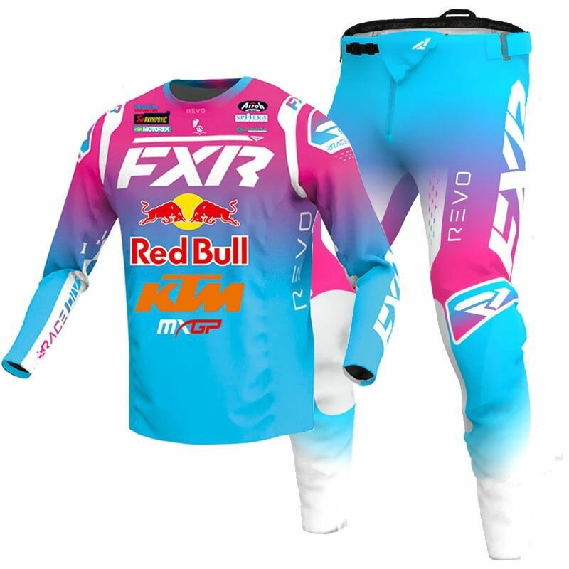 FX Red Bull эндуро комплект снаряжения для мотокросса mx комбинированные трикотажные штаны MTB DH UTV Off Road мотоциклетный гоночный костюм
