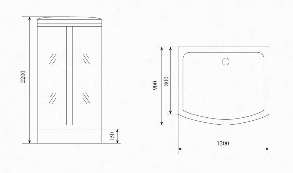 Душевая кабина Timo Standart T-1115 120*90*220