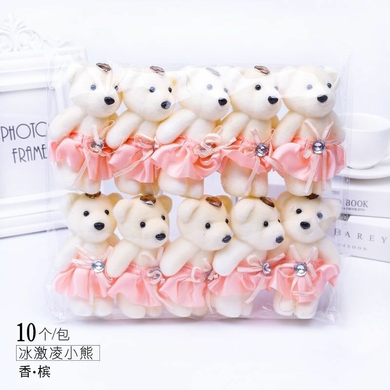 10 шт. Светло-розовый, плюшевый мультяшный мишка, упаковочный материал для букета, подходит подарков на 8 марта и День святого Валентина