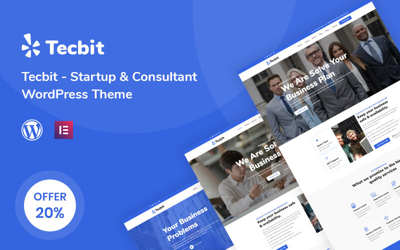 Подарочный сертификат на Шаблон для сайта Вордпресс с демоконтентом Tecbit - Responsive Startup and Consultant WordPress Theme
