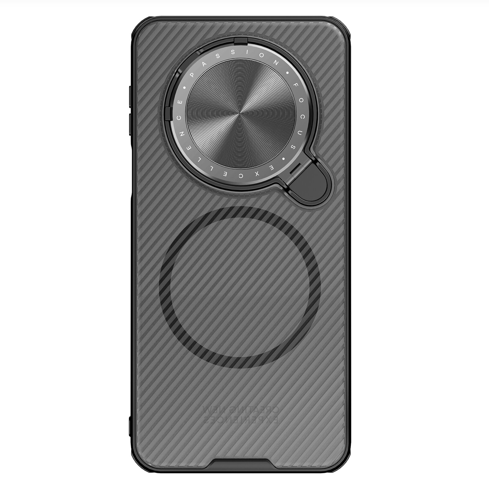 Чехол прозрачный (Transparent Black) с поддержкой MagSafe от Nillkin с металлической крышкой на Huawei Mate 70, серия CamShield Prop Magnetic Case