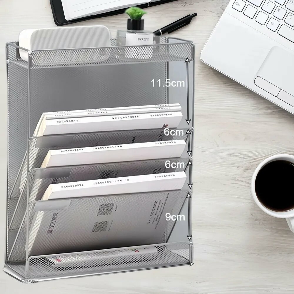 Органайзер для канцелярии 6 уровней вертикальный, Лоток для бумаг металлический, подставка канцелярская А4 SQNKJ