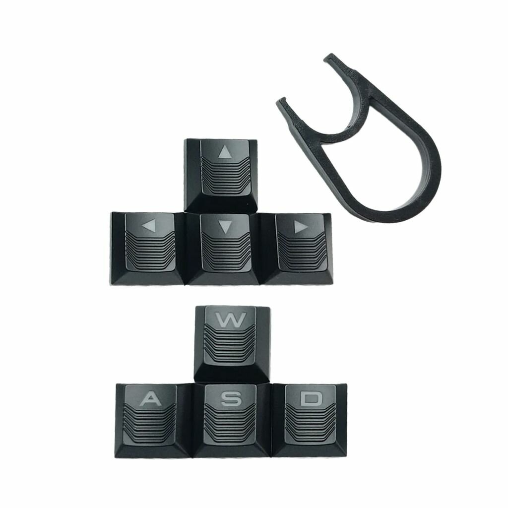 (8 клавиш) WASD + клавиши со стрелками, клетчатые, светопропускающие клавиши - черные