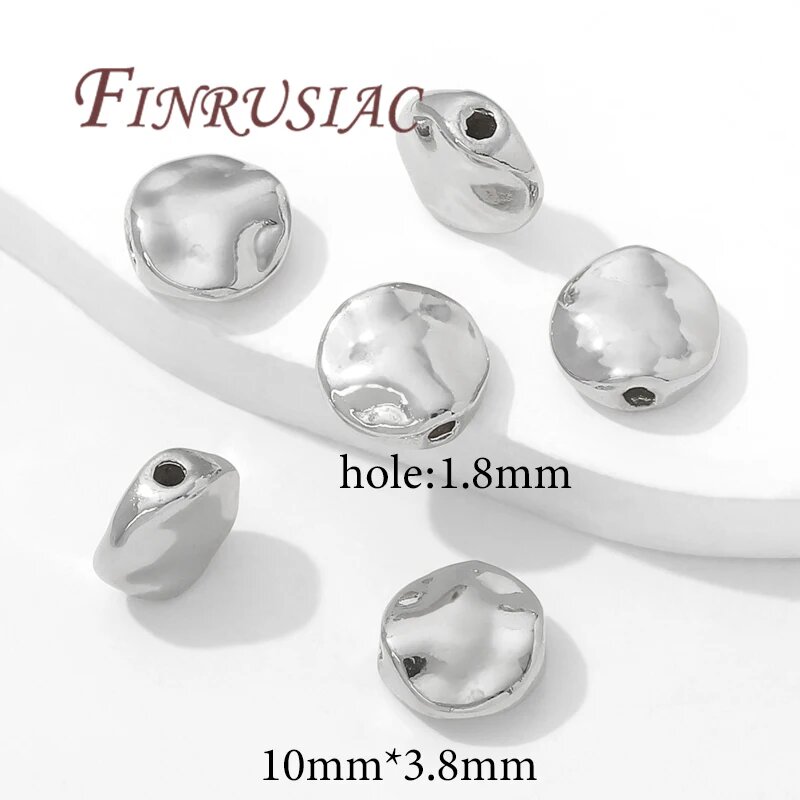 Разделители для бусин FINRUSIAC позолоченные Серебряный, 4 pcs, Rhodium Plated