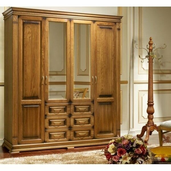 Шкаф четырёхдверный деревянный Верди 033 из массива сосны